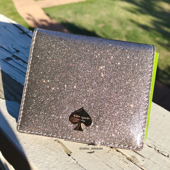 kate spade | Bags | Kate Spade Grey Glitter Bifold Wallet | Poshmark